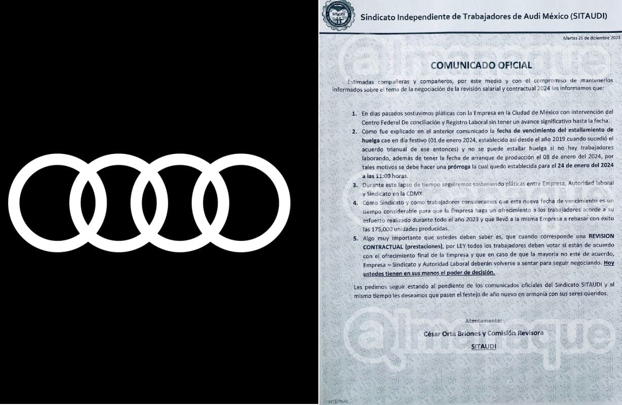 Audi Y Sindicato Postergan Inicio De Huelga Por Falta De Acuerdo Salarial
